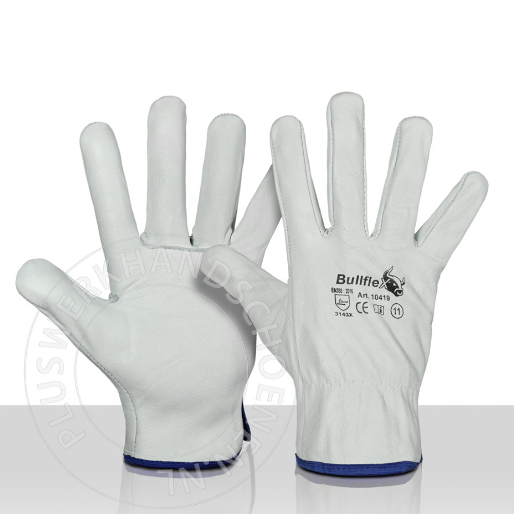 Bullflex 10419 Rund/Nerfleder Ongevoerde Handschoen, Elastiek bij de ...