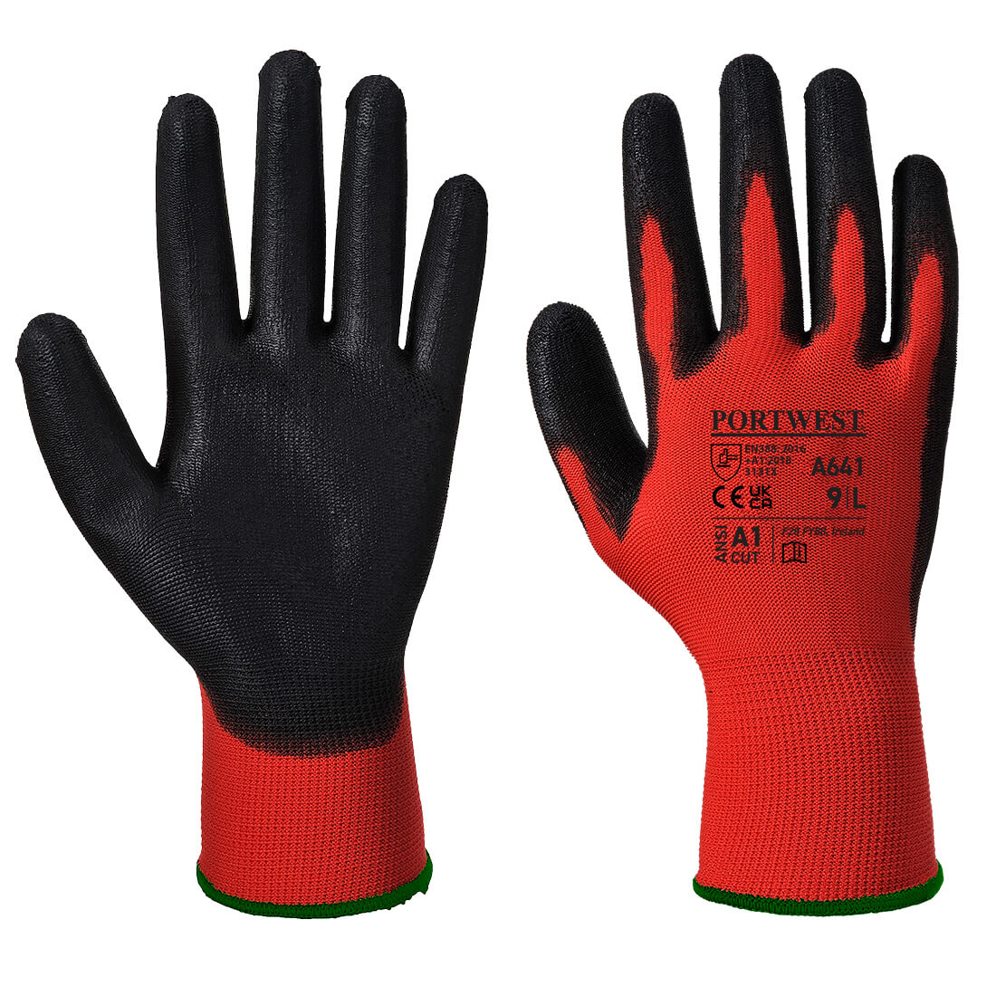 A641 Red Grip - PU Red/Black - PlusWerkhandschoenen